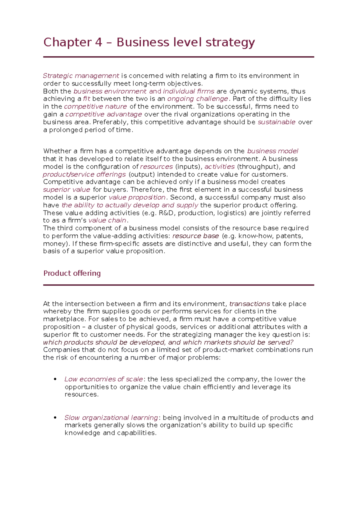 Strategy Synthesis - Bob de Wit - Chapter 4 - Chapter 4 – Business ...