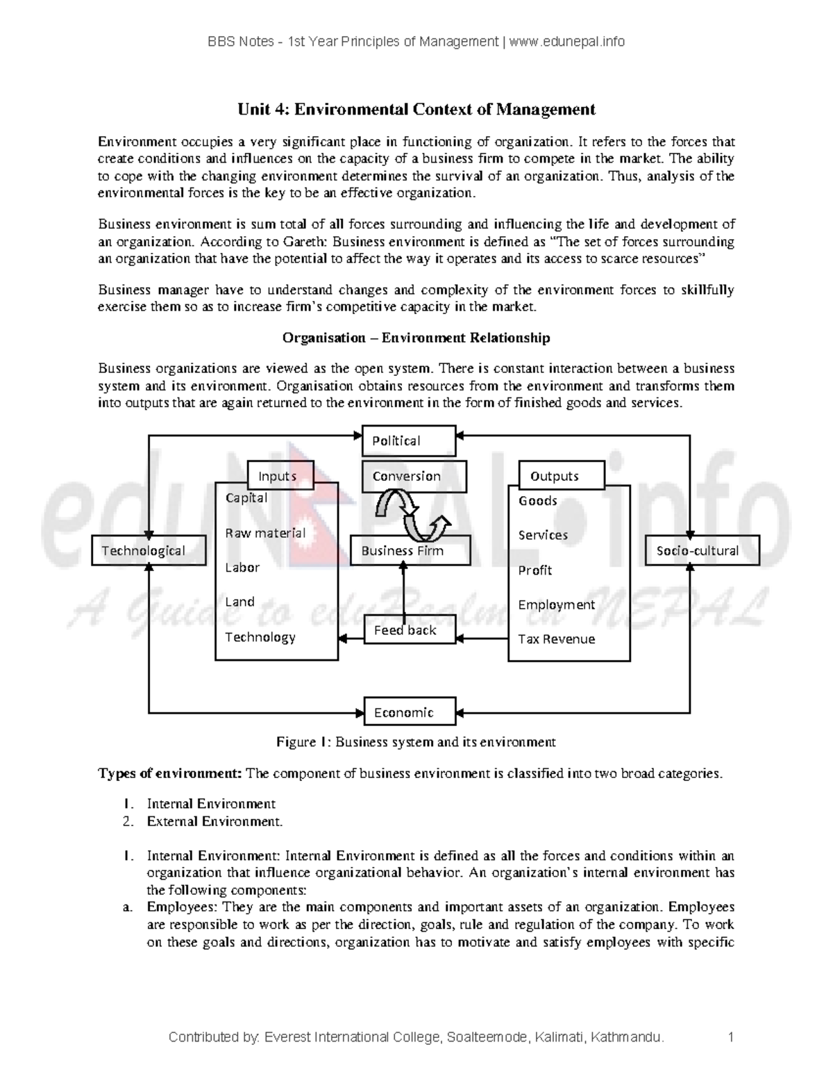 4 Environmental Context of Management - Unit 4: Environmental Context ...