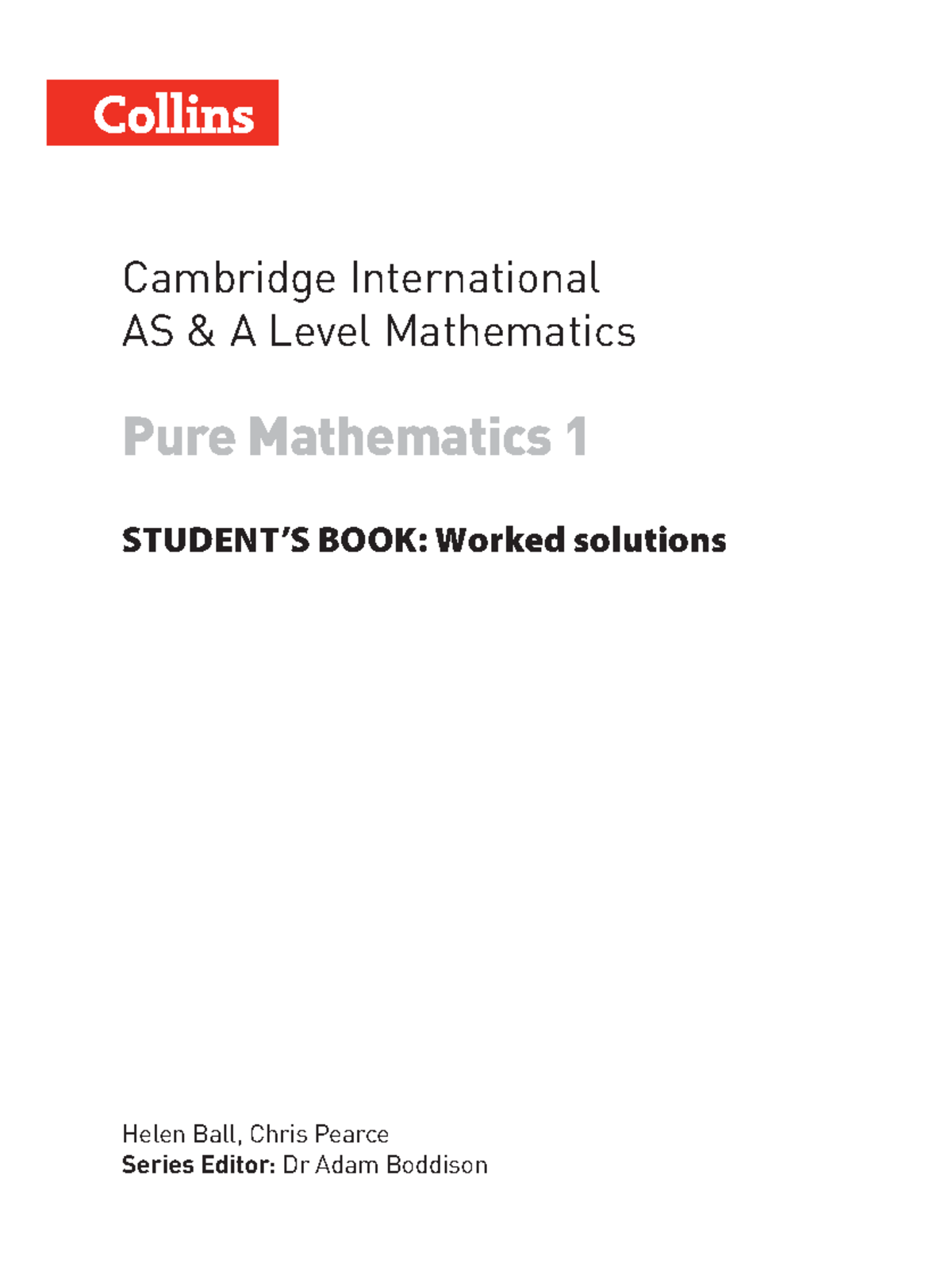 Collins Cambridge International AS & A Level Mathematics -P1-WS ...