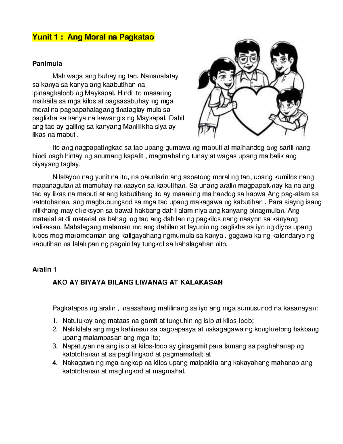 Yunit 1.Aralin 1. Ang Moral na Pagkatao - Readings in Philippines ... Yunit 1.Aralin 1. Ang Moral na Pagkatao - Readings in Philippines ...