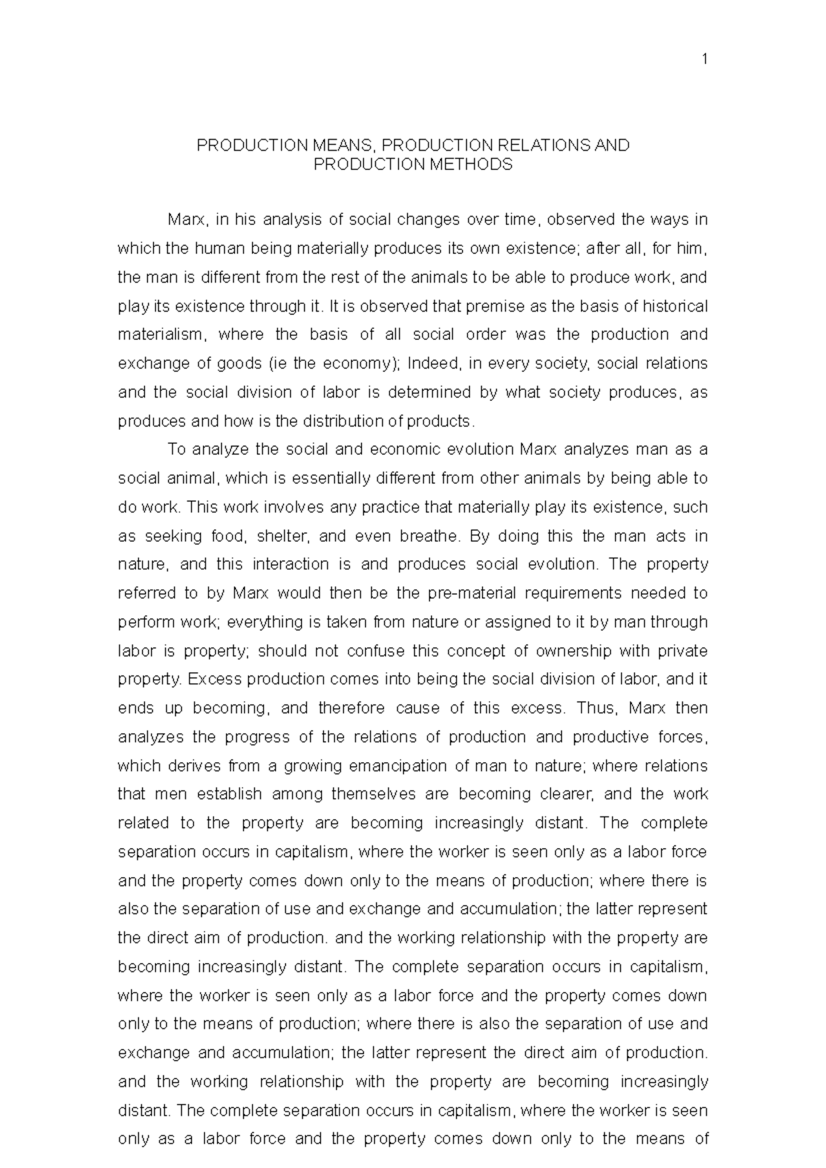 Production Means, Production Relations AND Production Methods - 1 ...