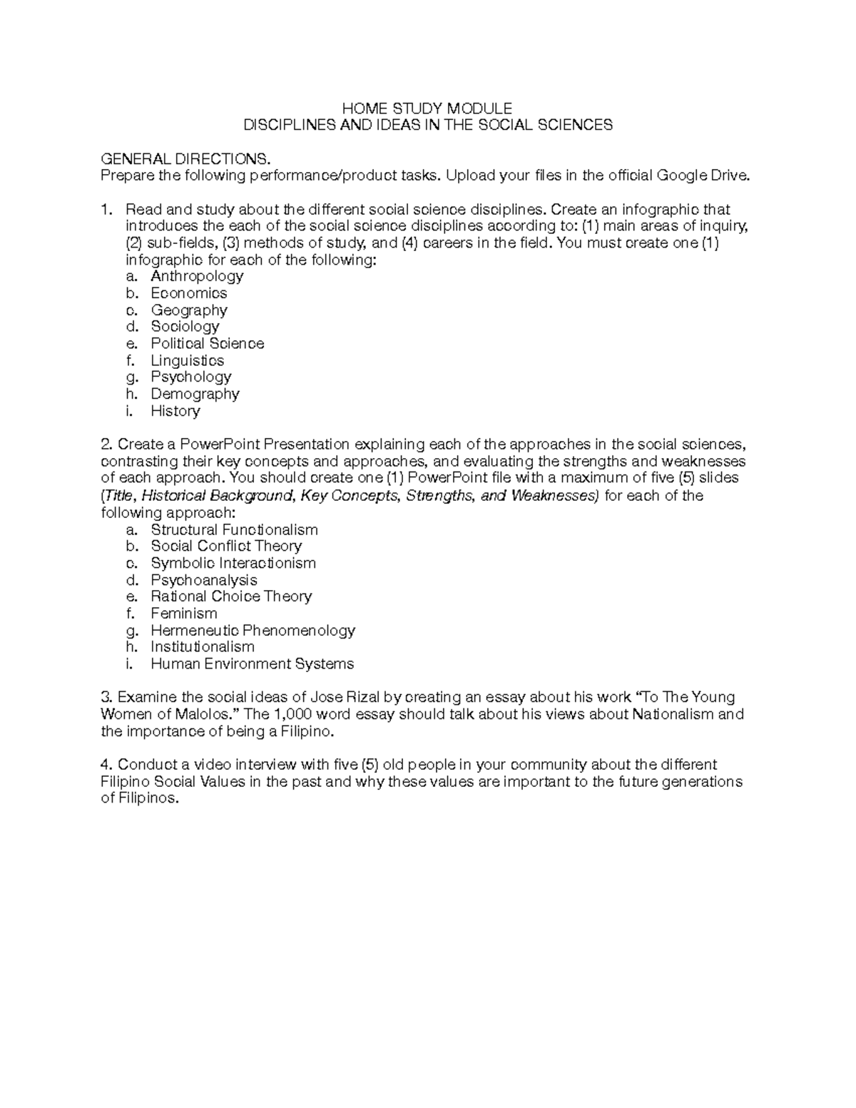 Pdfcoffee - Grade: 11 Humanities - HOME STUDY MODULE DISCIPLINES AND ...