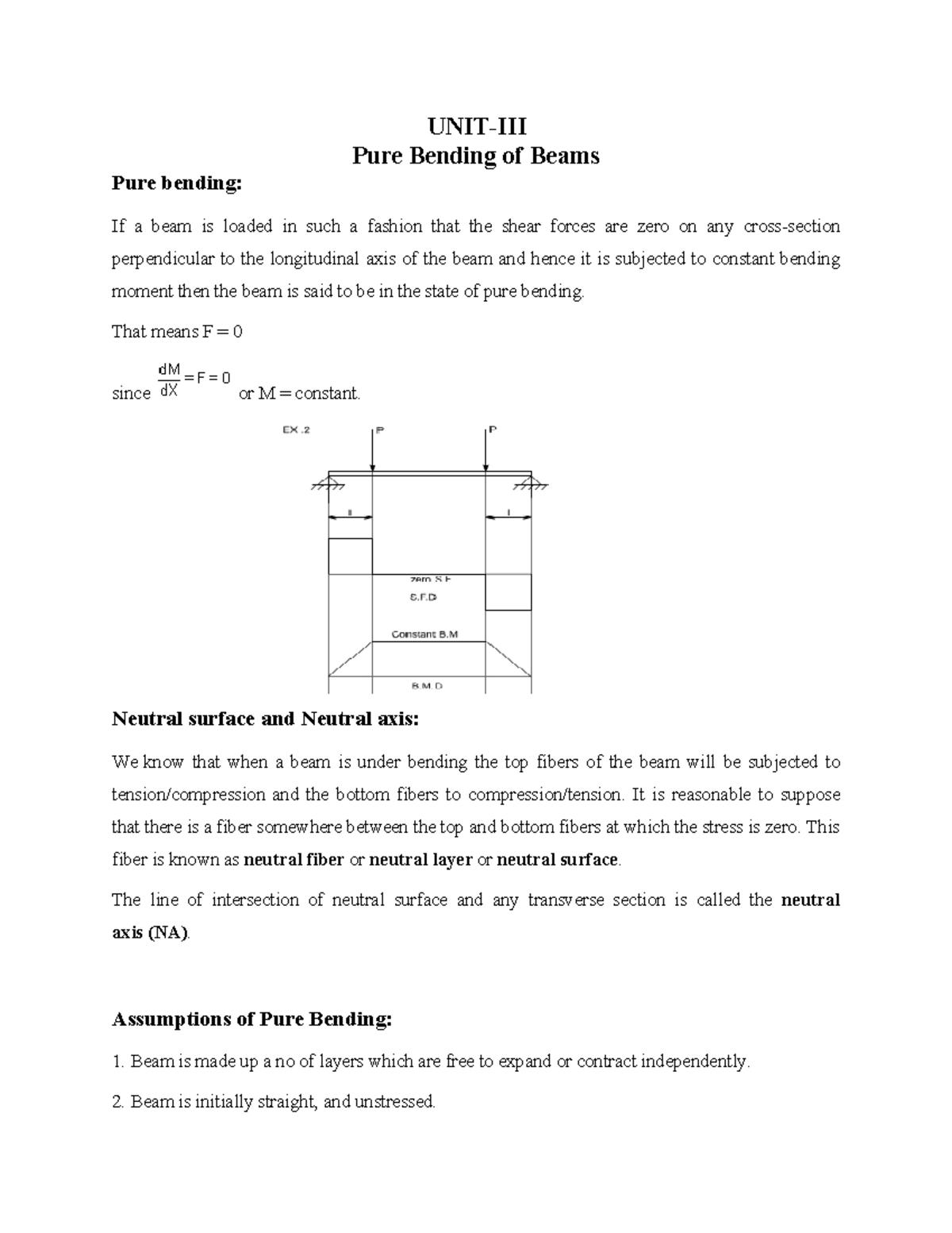 202004 181917242334 brijesh engg Pure Bending of Beams - UNIT-III Pure Bending of Beams Pure ...