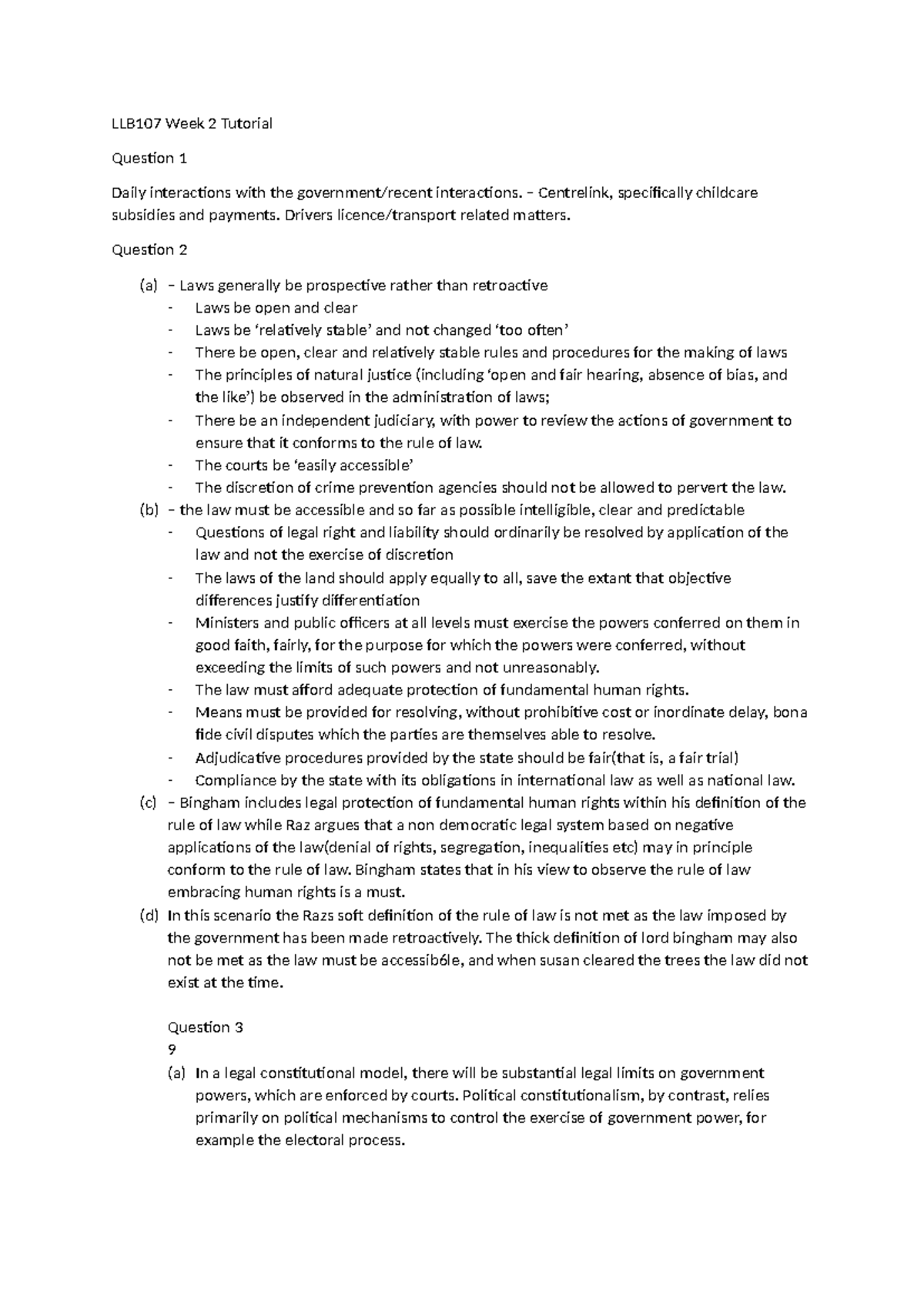 LLB107 Week 2 Tutorial - LLB107 Week 2 Tutorial Question 1 Daily ...