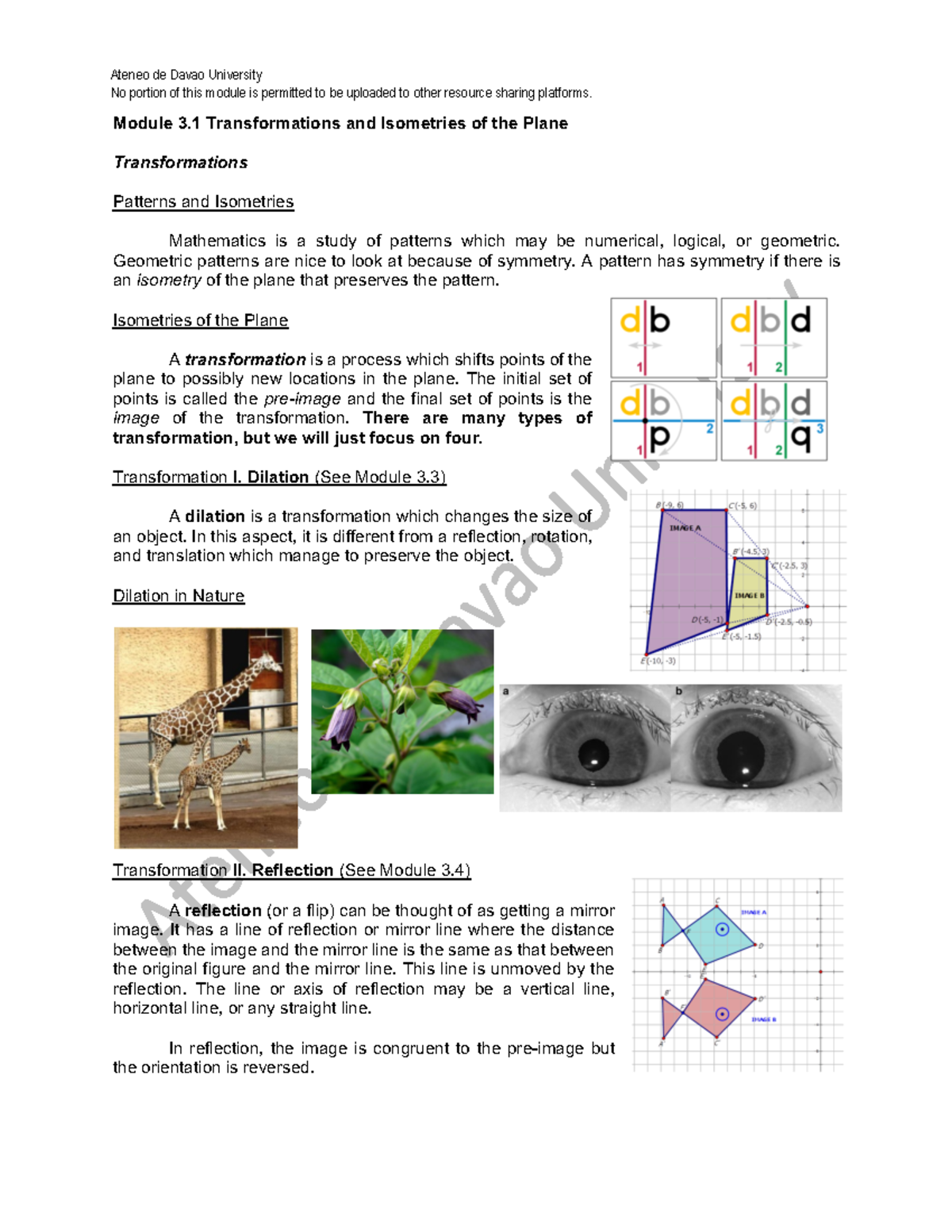 Module 3 Lecture Notes - ####### Module 3 Transformations and ...