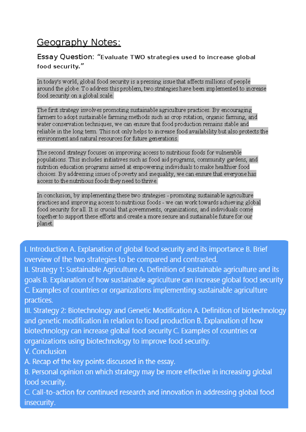 Practice Booklet Geography T1 Essay - Geography Notes: Essay Question ...