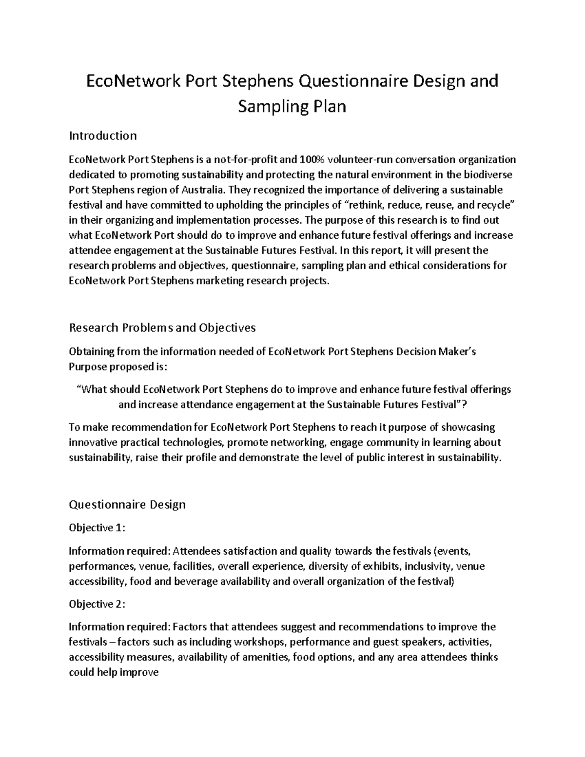 Eco Network Port Stephens and the sustainable Futures Festiva ...