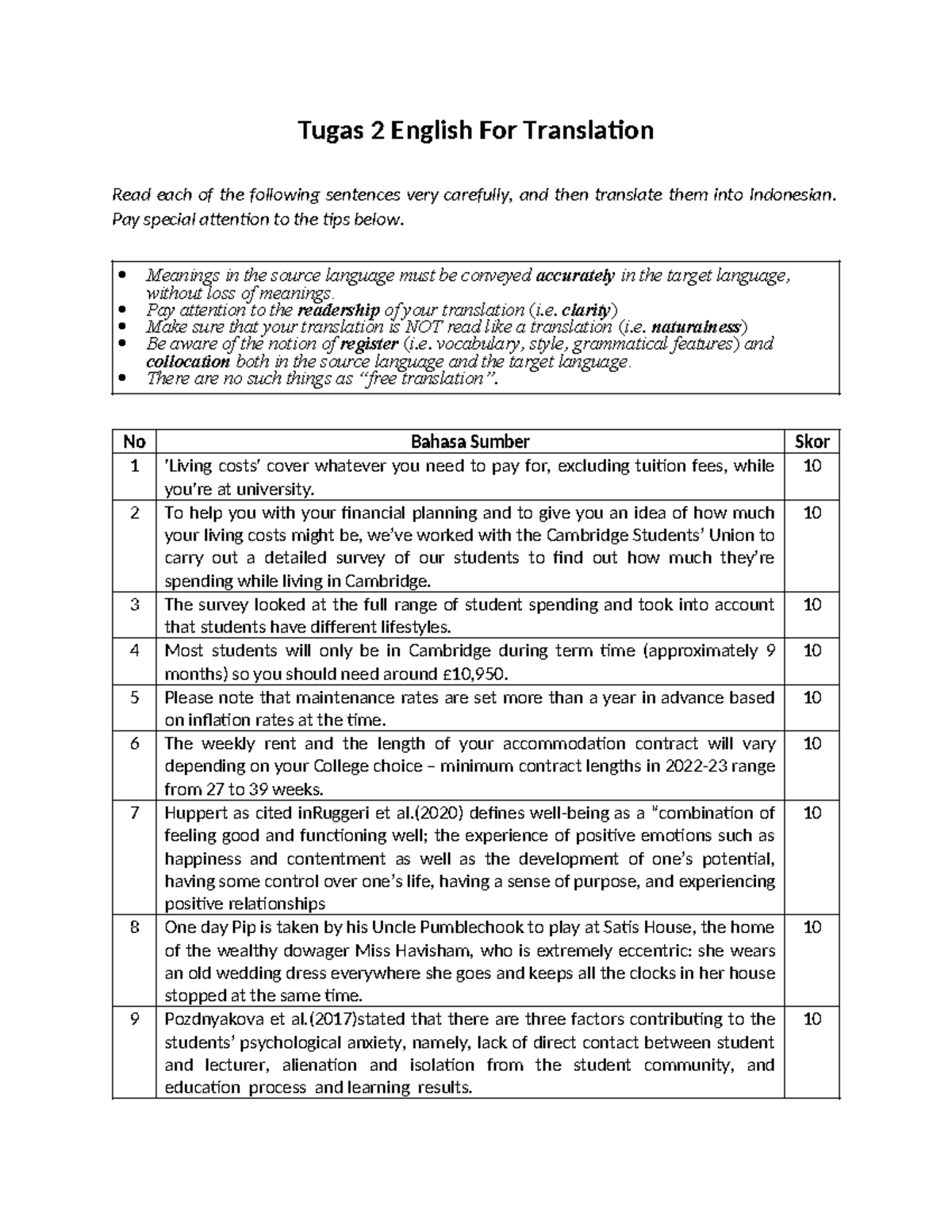 Tugas 2 English For Translation - Tugas 2 English For Translation Read ...