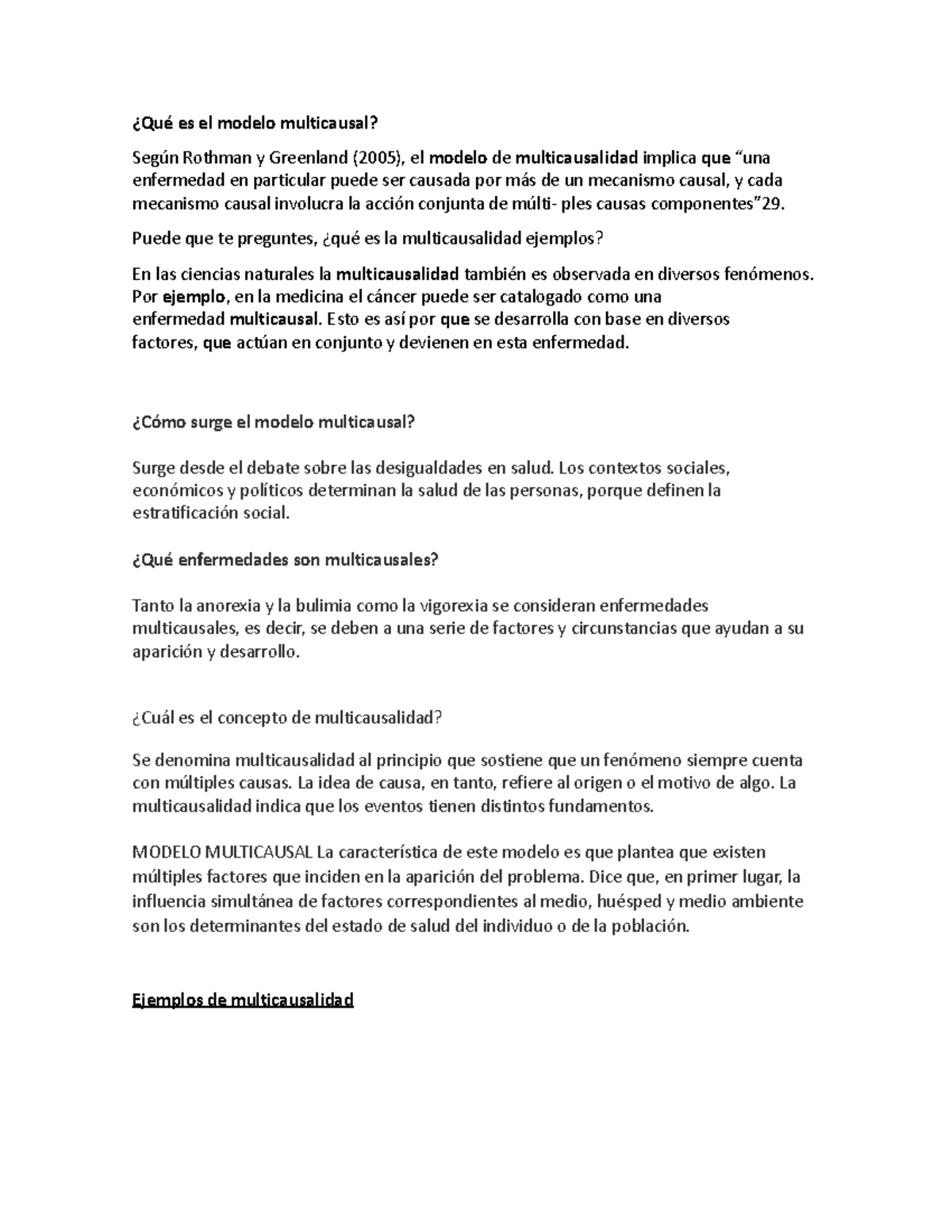 Qué es el modelo multicausal - ¿Qué es el modelo multicausal? Según ...