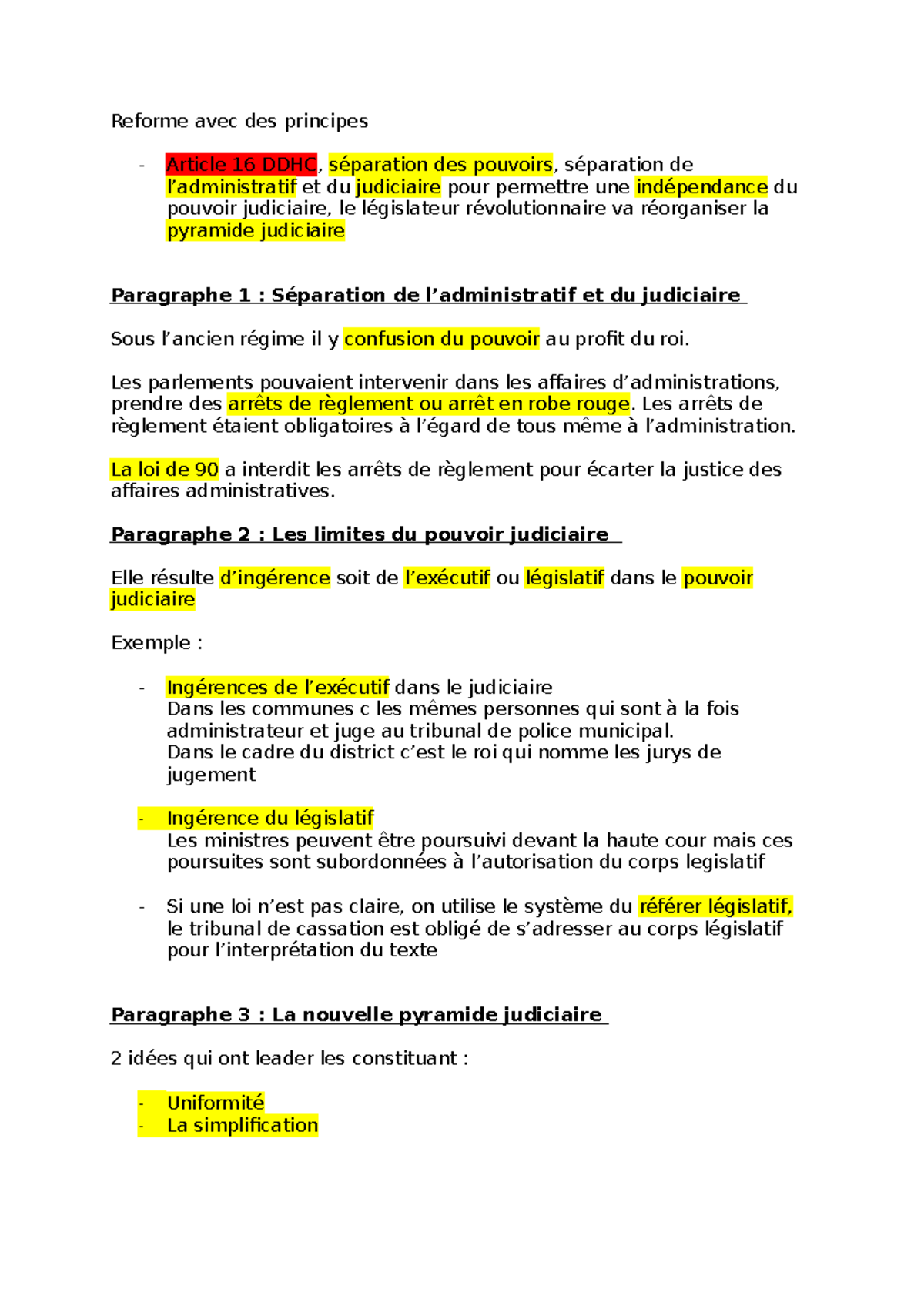 Chapitre 3 - note pour td - Reforme avec des principes - Article 16 ...