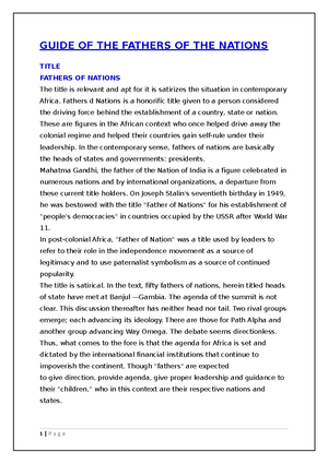 Fathers of nations guide book - GUIDE OF THE FATHERS OF THE NATIONS ...