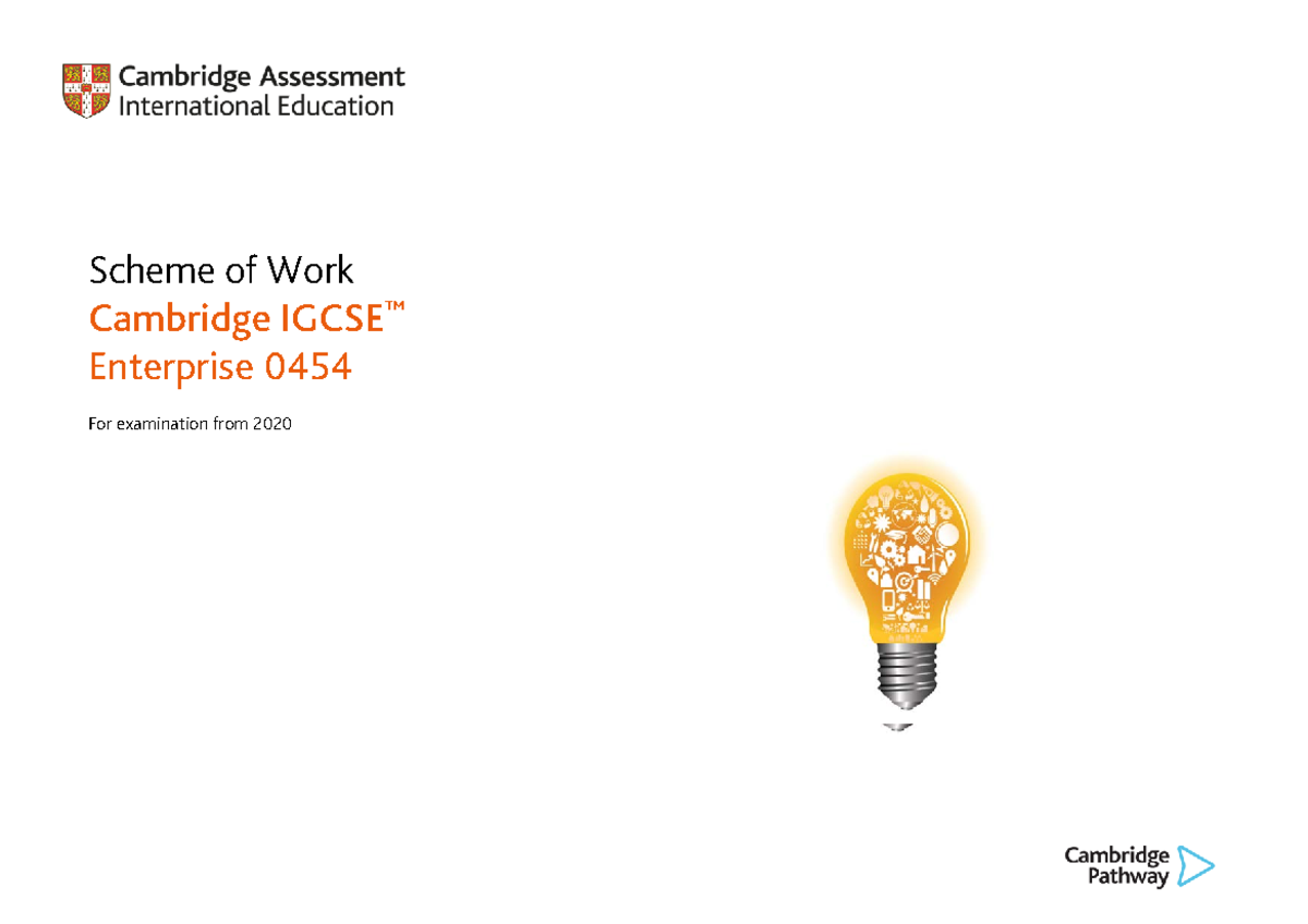 IGCSE Enterprise scheme of work authored by teachers at BNDS school ...