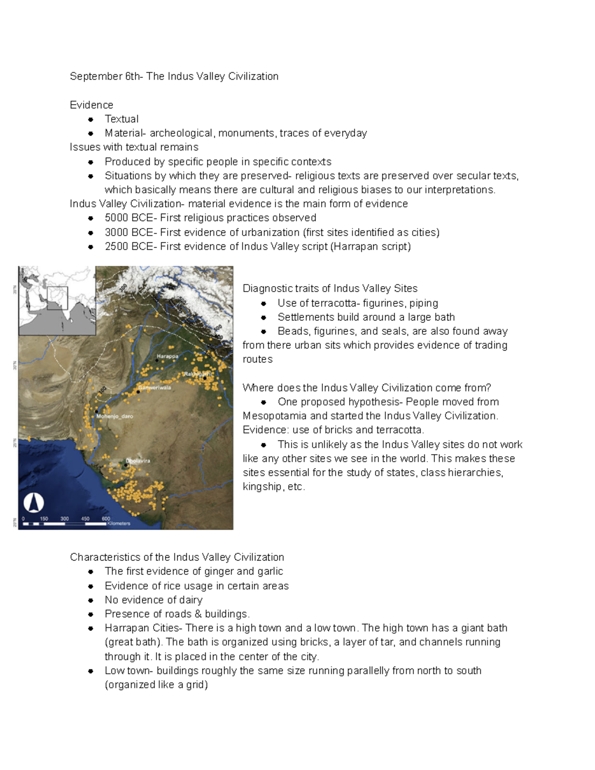 South Asian Studies Notes - September 6th- The Indus Valley ...