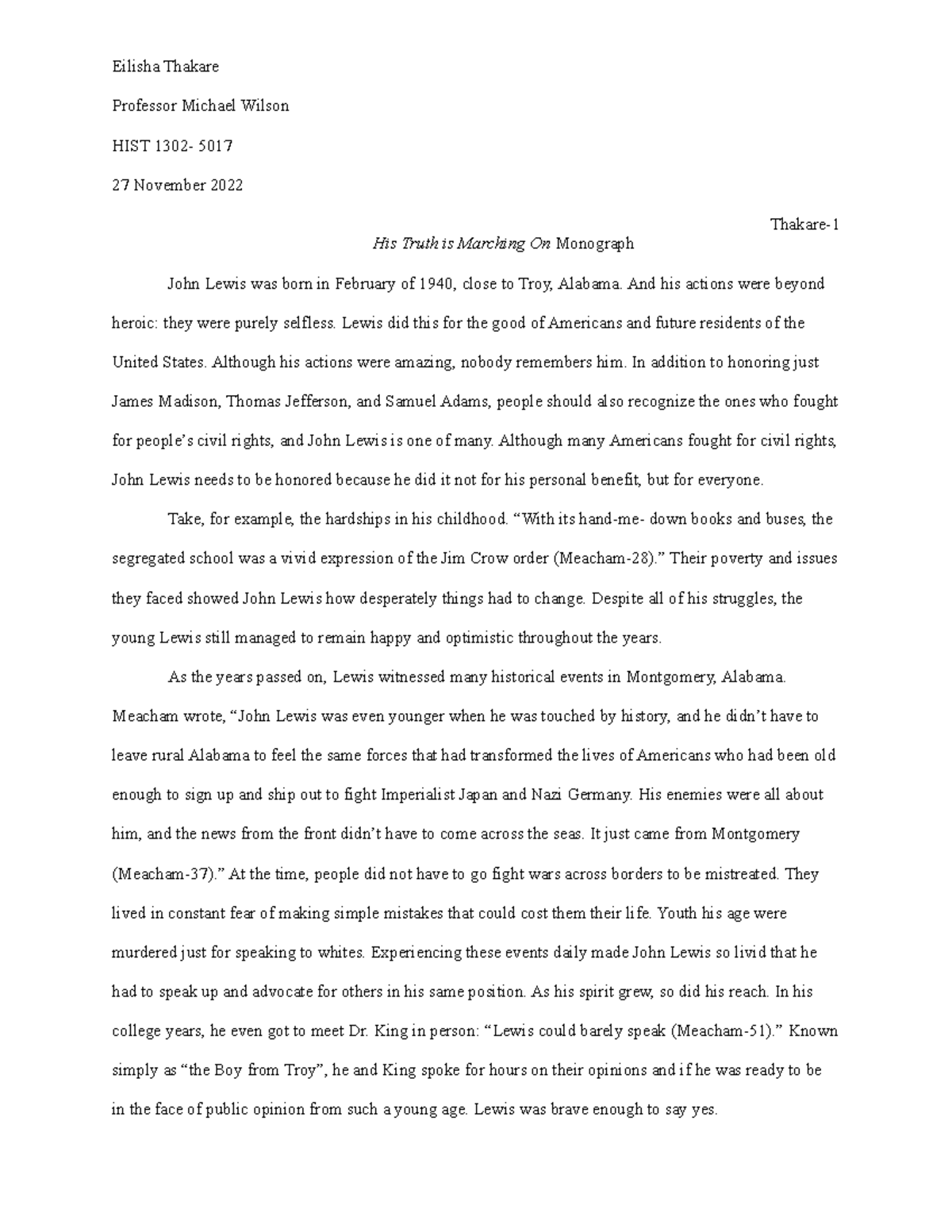 His Truth is Marching On- Monograph - Eilisha Thakare (1) - Professor ...