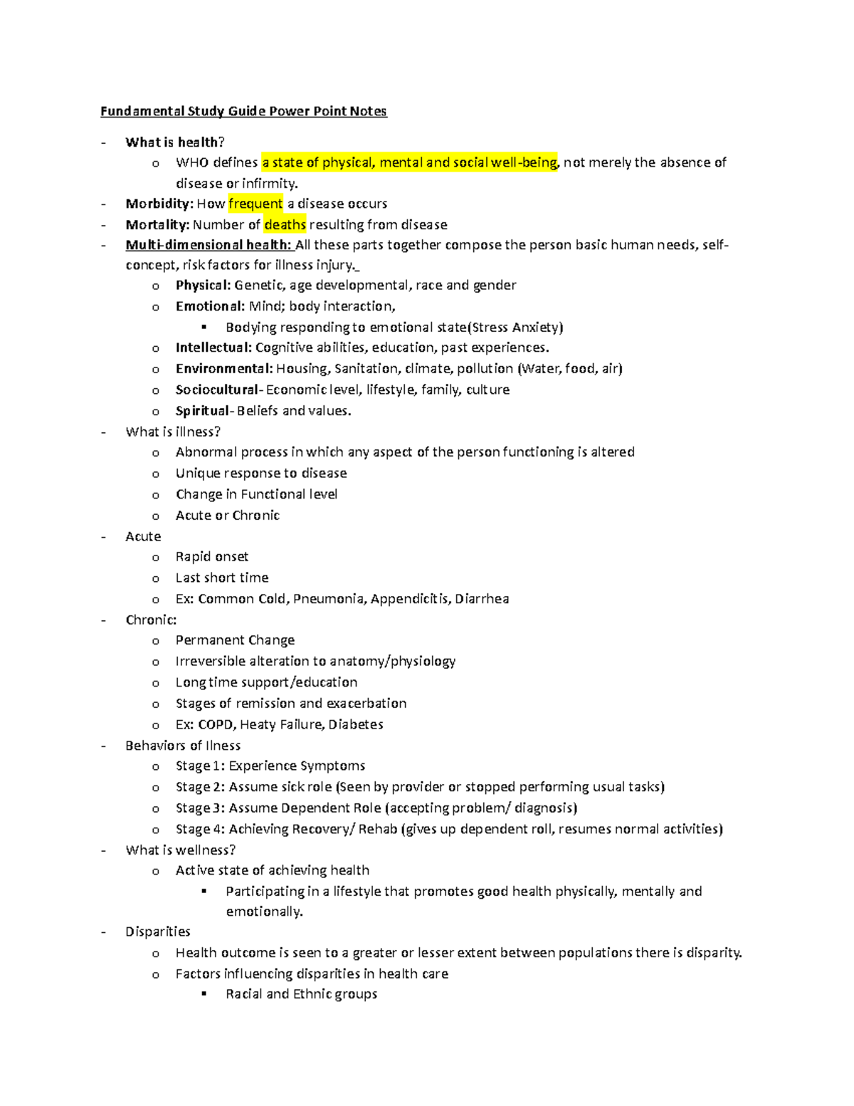 Fundamental Study quiz #1 - Fundamental Study Guide Power Point Notes ...