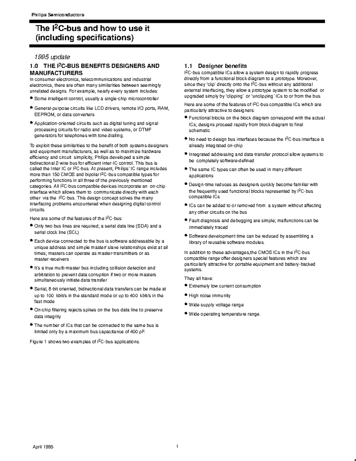 I2c bus specification 1995 - The I 2 C-bus and how to use it (including specifications) 1995 ...