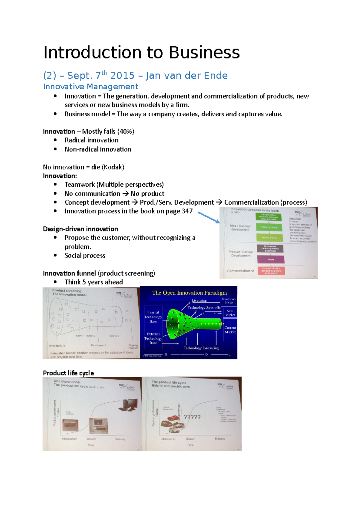 Introduction To Business - Lecture notes, lectures 2 - 10 ...