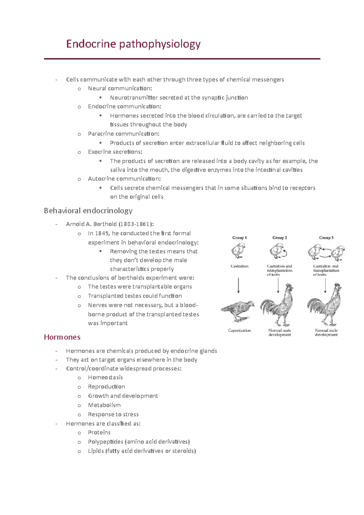 Endocrine pathophysiology - Endocrine pathophysiology Cells communicate ...