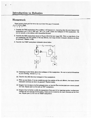 Introduction to Robotics Mechanics and Control Assignment 2 - ENGR6411 ...