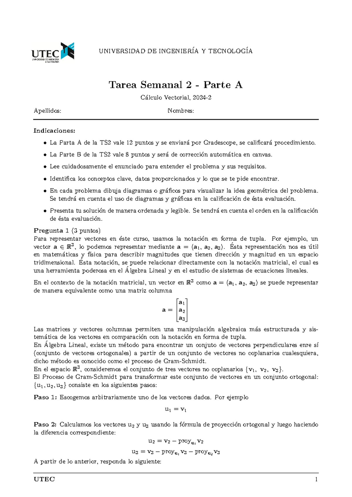 C - Tarea Semanal 2 - Parte A - UNIVERSIDAD DE INGENIER ́IA Y TECNOLOG ...