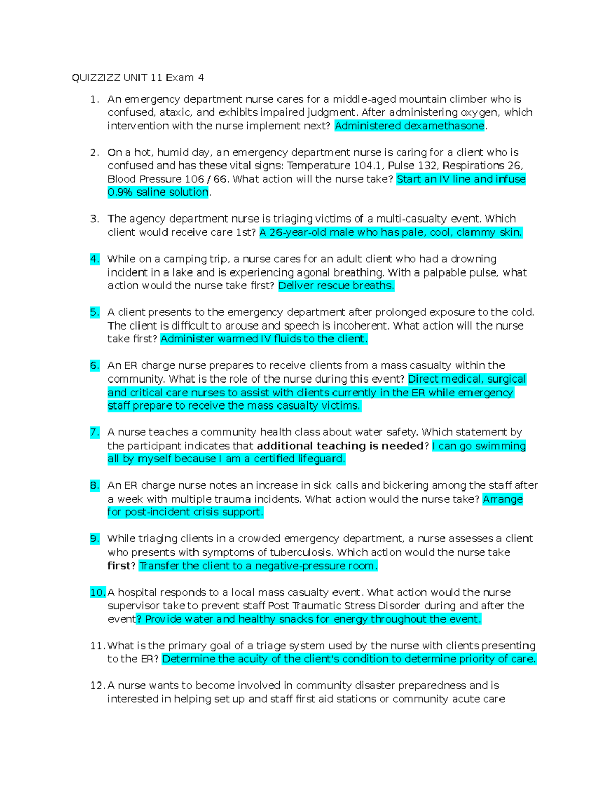 Quizzizz UNIT 11 Exam 4 - practice questions for unit 11 exam 4 ...