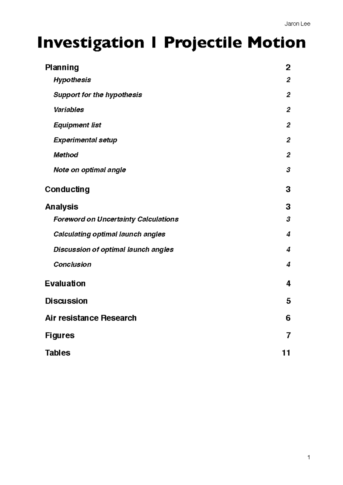 Example-Investigation 1 - Investigation 1 Projectile Motion Planning ...
