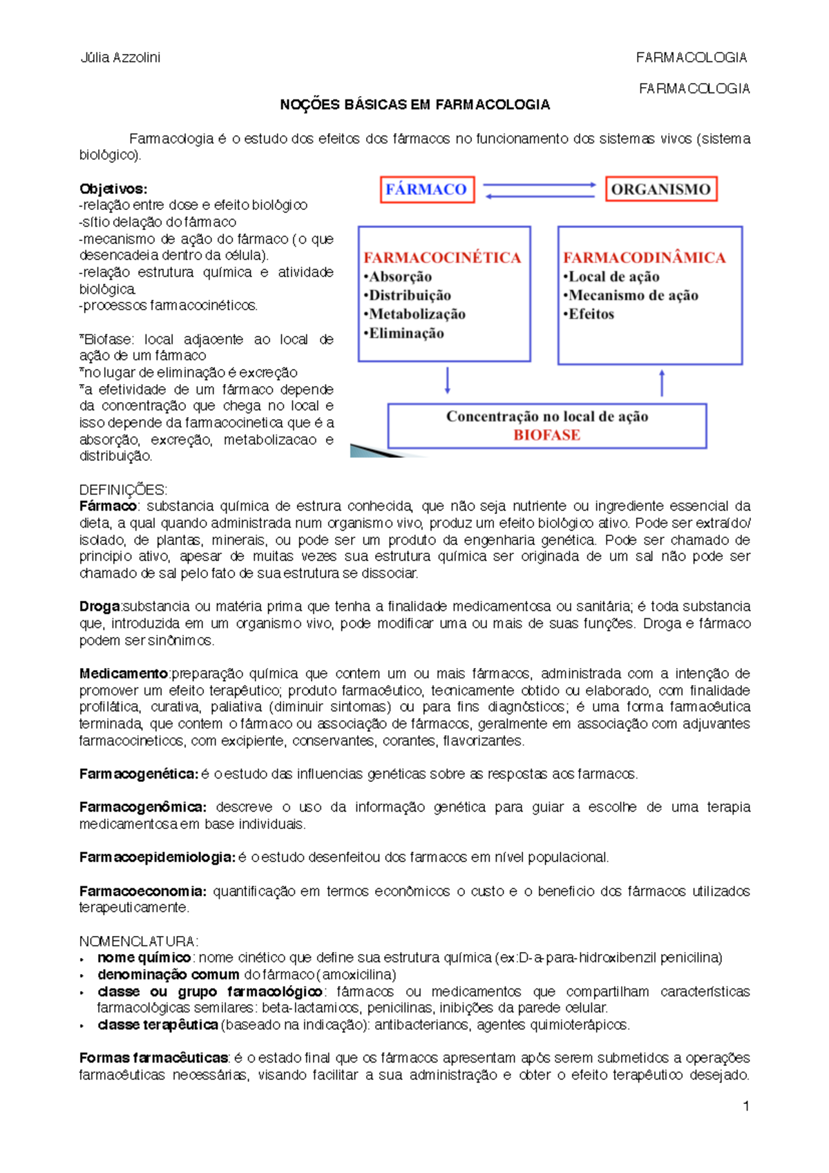 Farmacologia - Julia - Warning: Error during font loading: XMLHttpRequest is not defined - Studocu