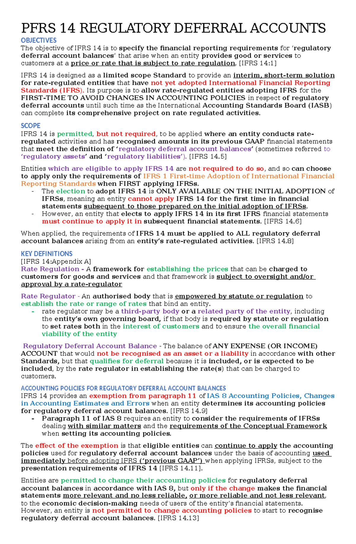 PFRS 14 Regulatory Deferral Accounts - PFRS 14 REGULATORY DEFERRAL ...