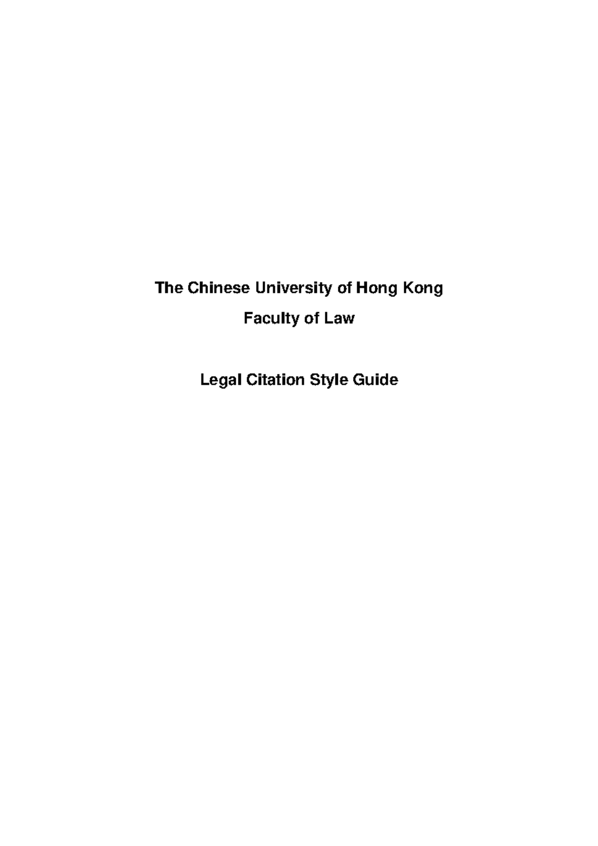 Legal Citation Guide 2019 08 V 23a The Chinese University Of Hong