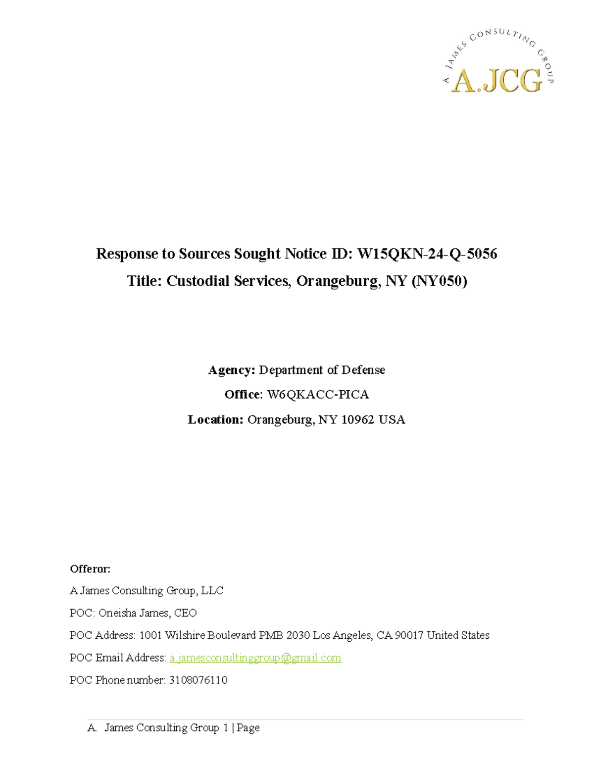 Draft for Custodial Services at Orangeburg, NY-20 - Response to Sources ...