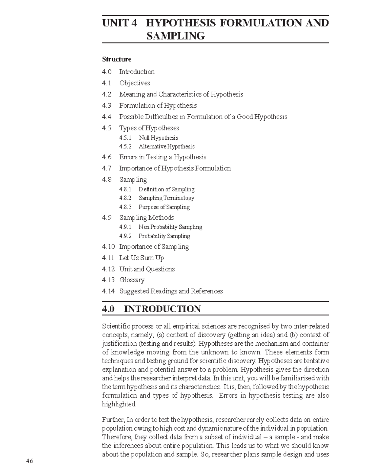 Unit-4 - Introduction to Research Methods in Psychology UNIT 4 HYPOTHESIS FORMULATION AND ...