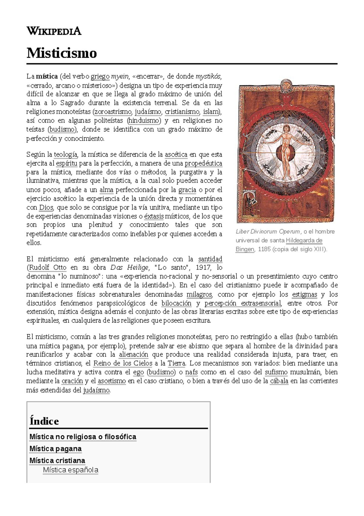 Misticismo - Hegesías - Liber Divinorum Operum , o el hombre universal ...
