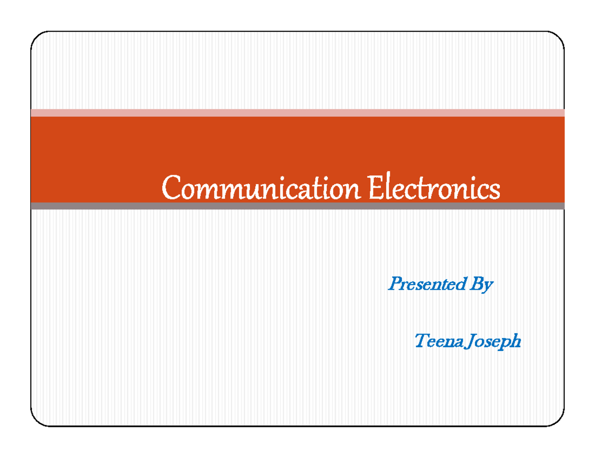 Am Modulation Index And Derivation Communication Electronics