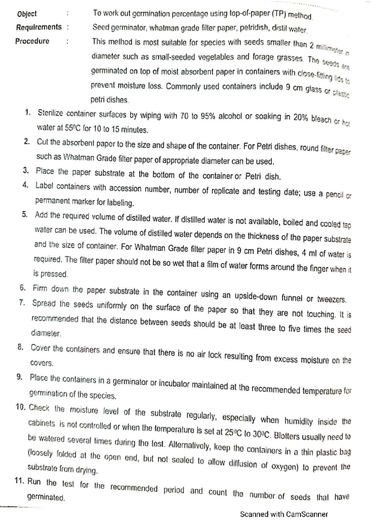 Top of Paper Method of seed germination - plant breeding and genetics ...