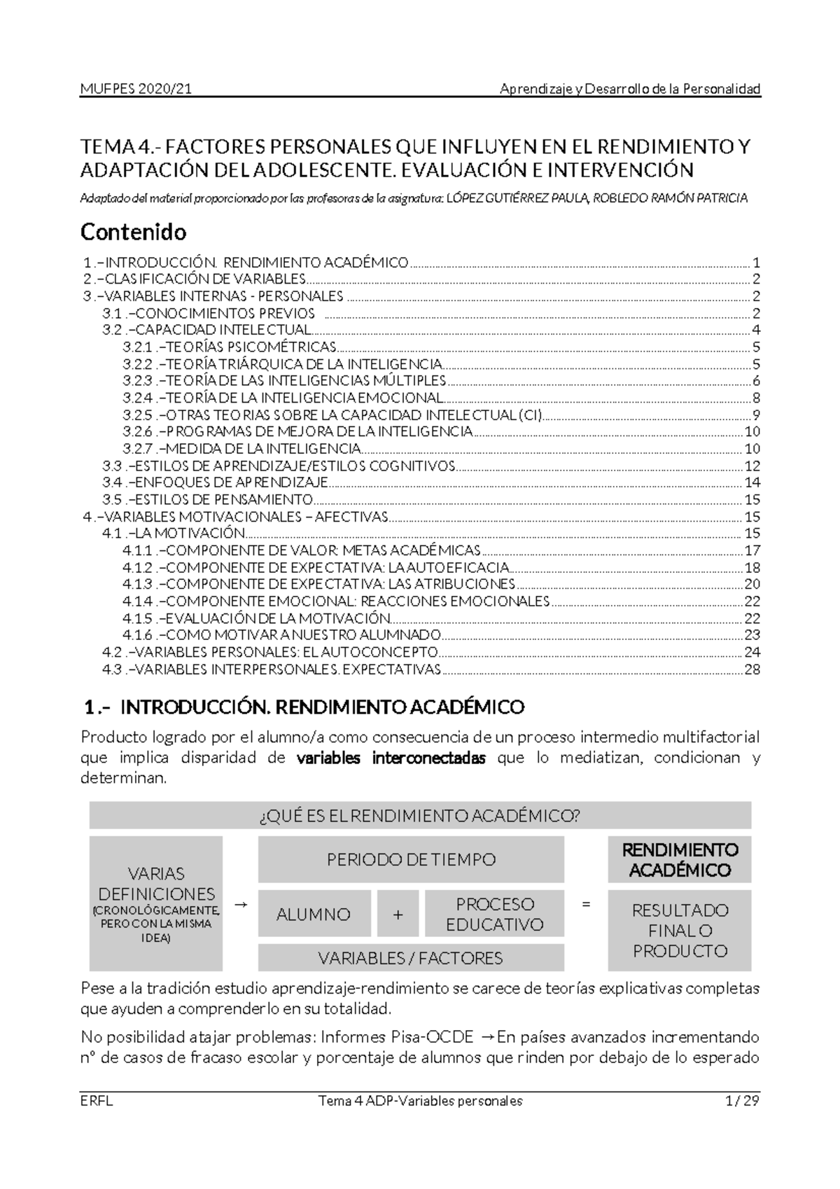 Tema 4 ADP-Variables personales - TEMA 4.- FACTORES PERSONALES QUE ...