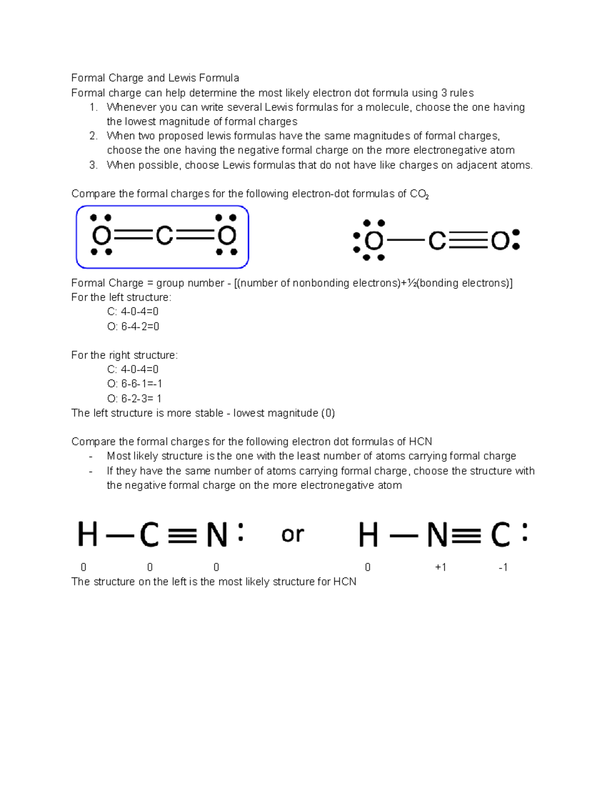Chem 104 Notes lewis dot diagrams - Formal Charge and Lewis Formula ...