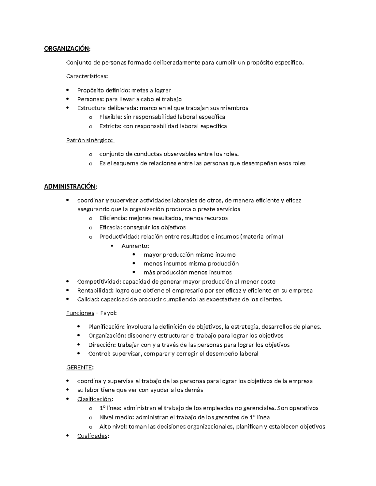 Resumen modulos 1-2 - Administración - ORGANIZACIÓN: Conjunto de ...