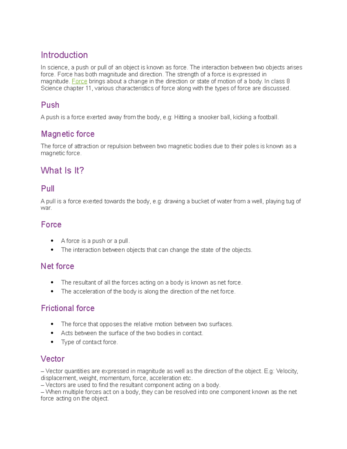 Force & Pressure - This is about physics chapter 11 - Introduction In ...
