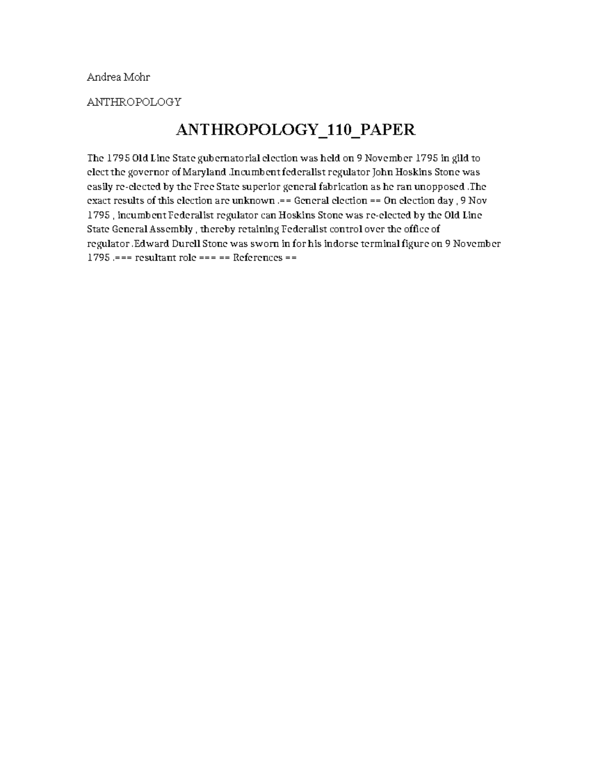 Anthropology 110 Paper - Andrea Mohr ANTHROPOLOGY ANTHROPOLOGY_110 ...