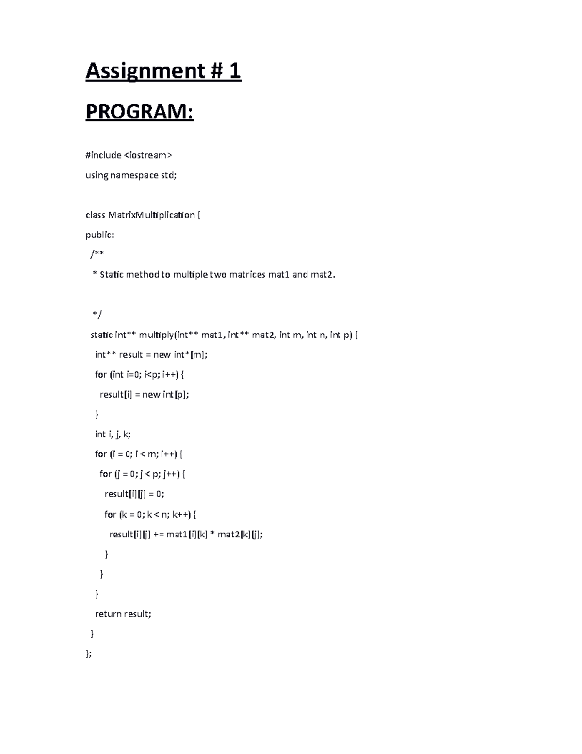 Data stuctuye - notes - Assignment # 1 PROGRAM: #include using ...
