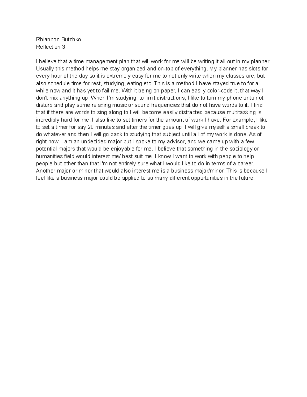 Reflection 3- Rhiannon Butchko - Rhiannon Butchko Reflection 3 I ...