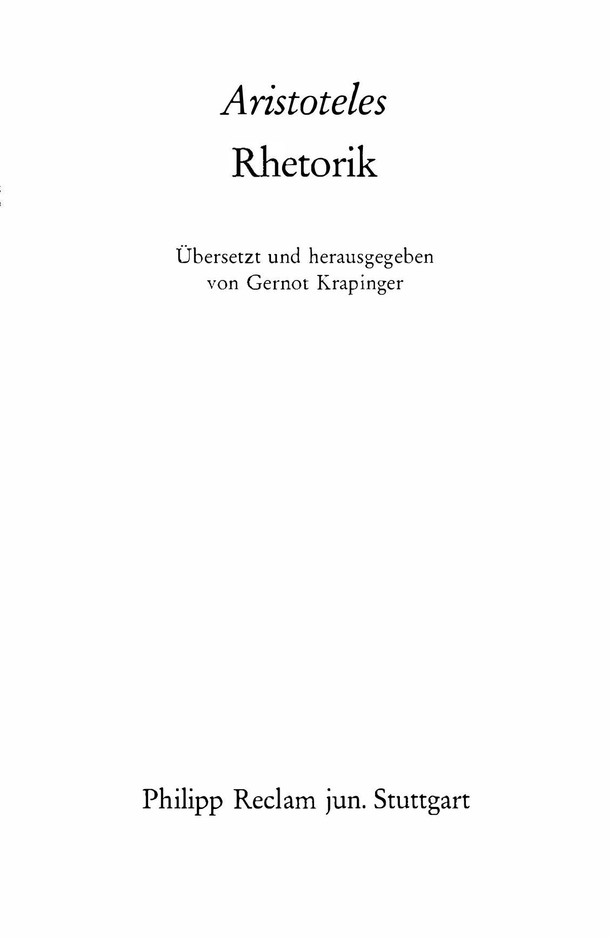 Aristoteles - Rhetorik gekürzt - Aristoteles etorik Übersetzt und ...