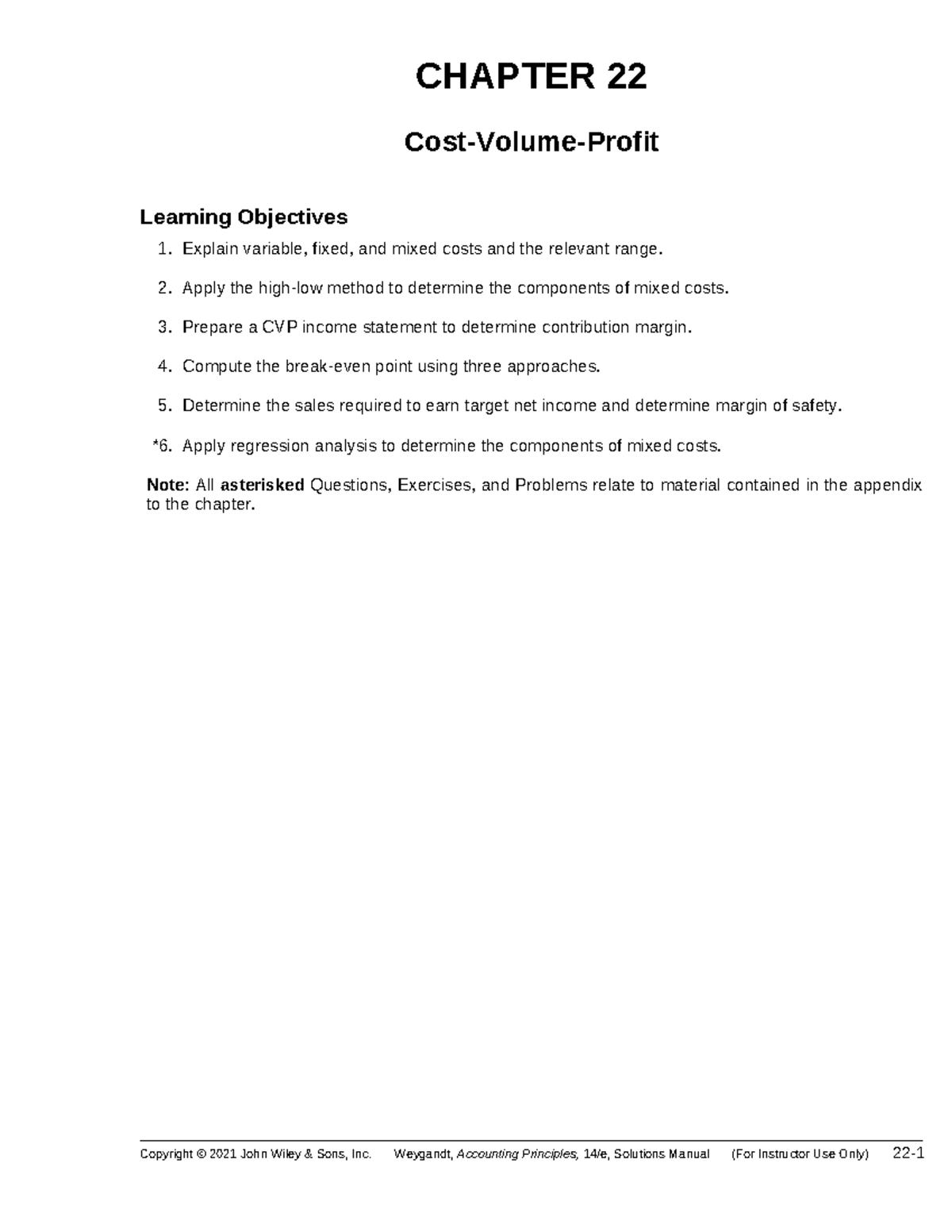 AP14e ch22 solutions manual - CHAPTER 22 Cost-Volume-Profit Learning ...