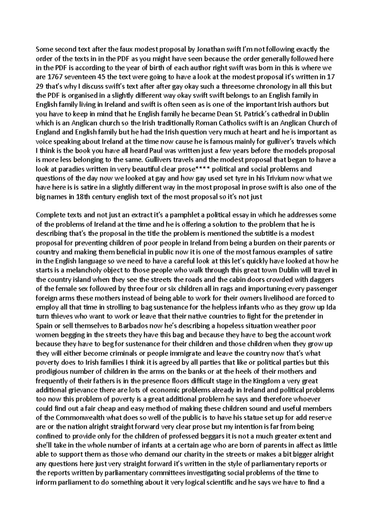 lezione del 21.10 su Jonathan Swift - LETTERATURA INGLESE - UniUrb ...