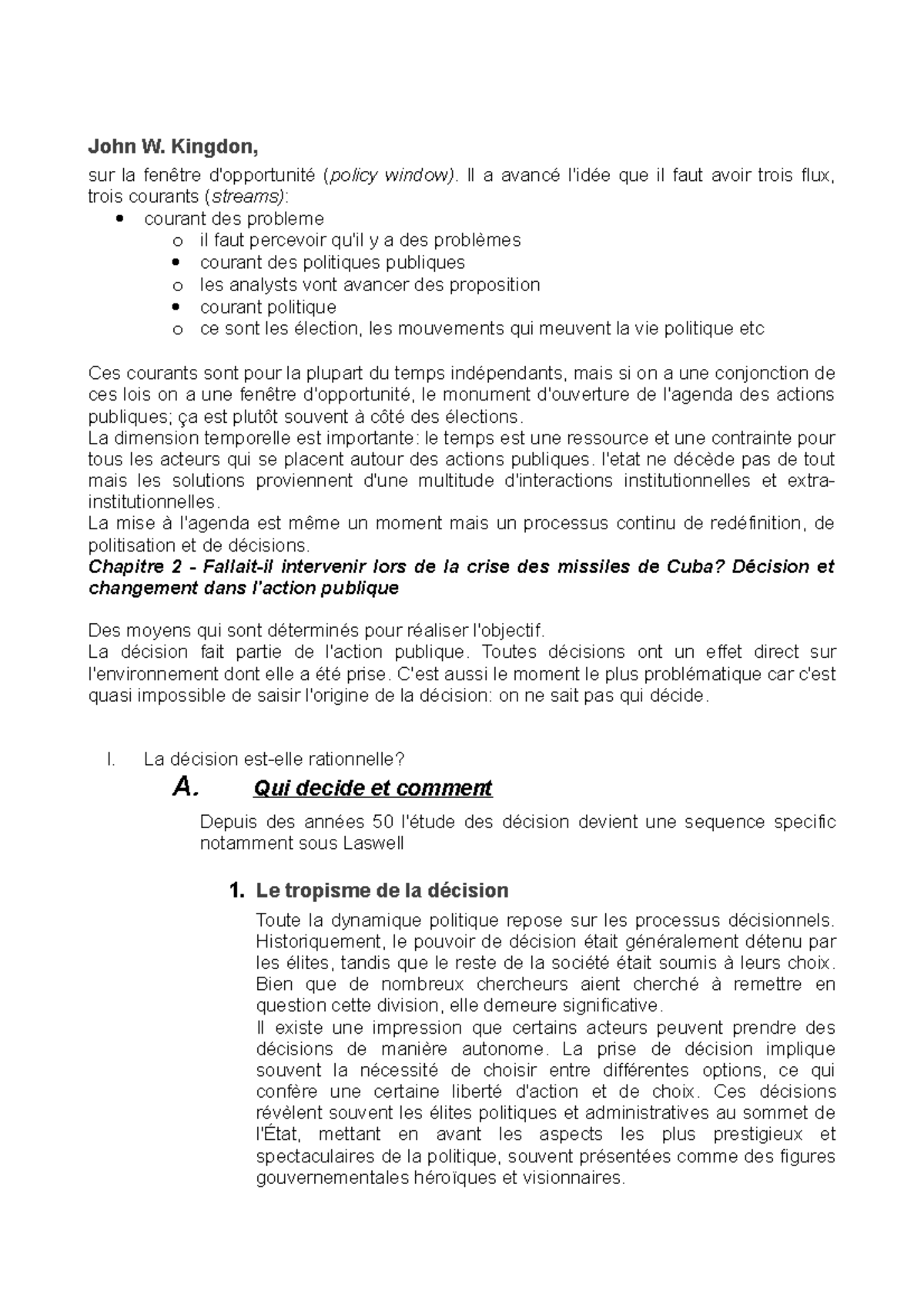 Séance 03-10-23 - John W. Kingdon, sur la fenêtre d'opportunité (policy ...