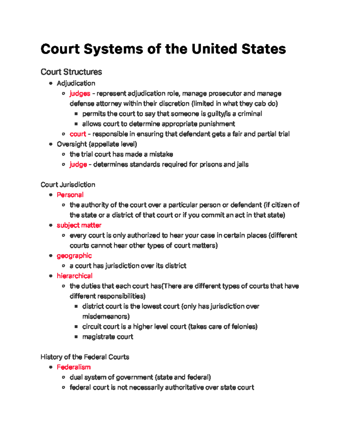 Court Systems of the United States - C o u r t S ys te m s o f t h e U ...