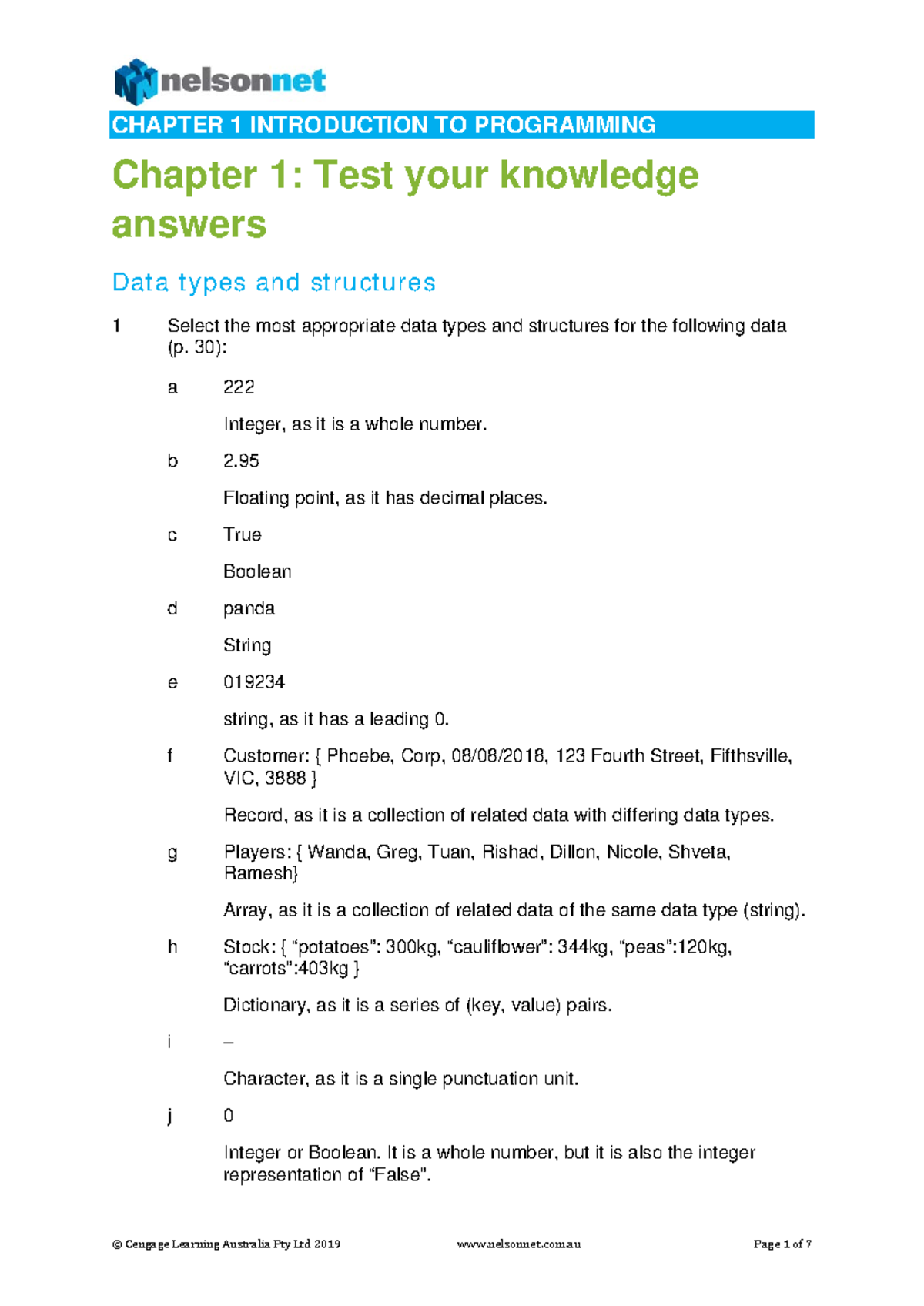 Chapter 1 Test Your Knowledge Answers - CHAPTER 1 INTRODUCTION TO ...