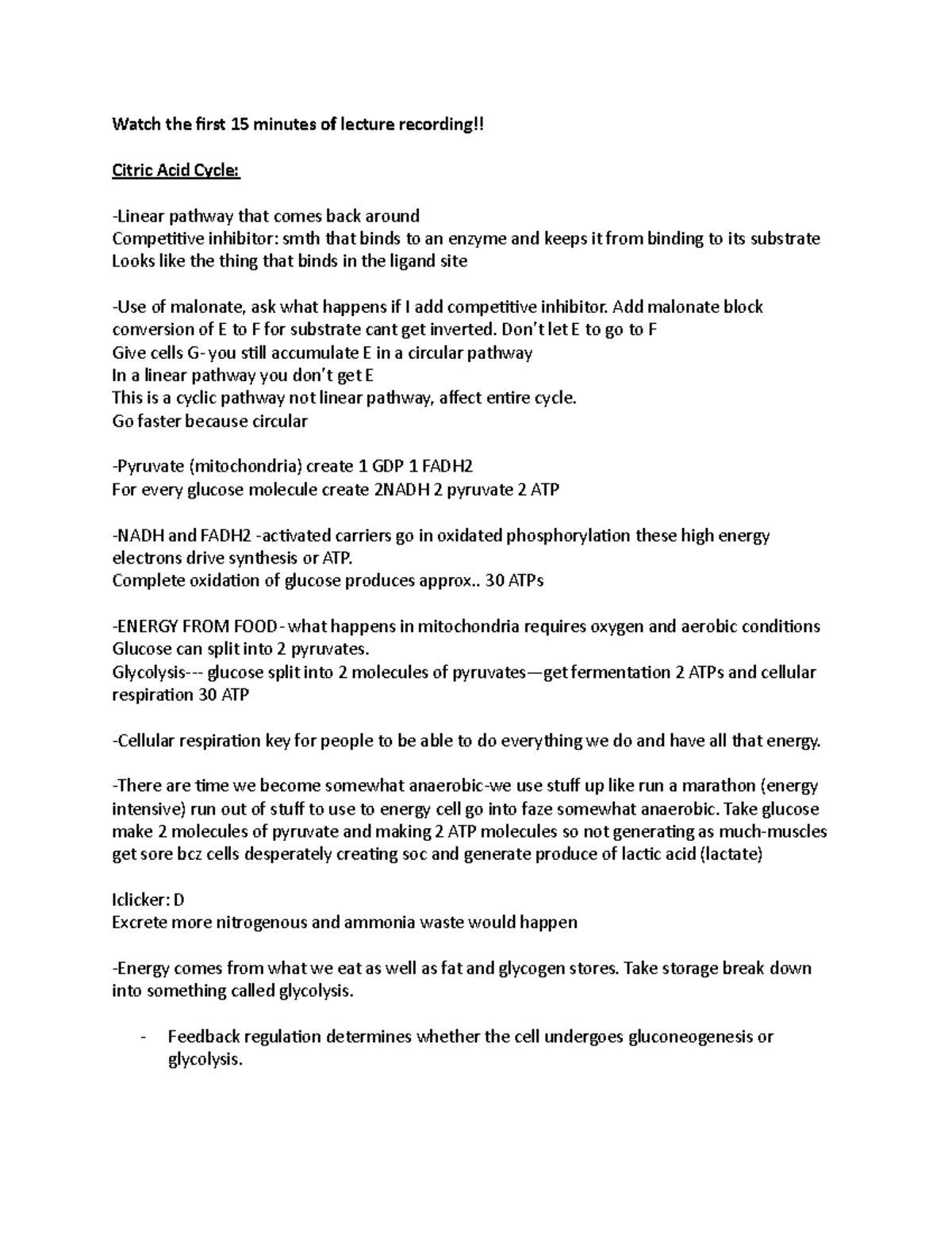 Lec23 notes - cell bio - Watch the first 15 minutes of lecture ...