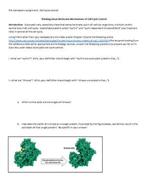 Cellular and Molecular Biology Assignment 3 - What is the main goal of ...