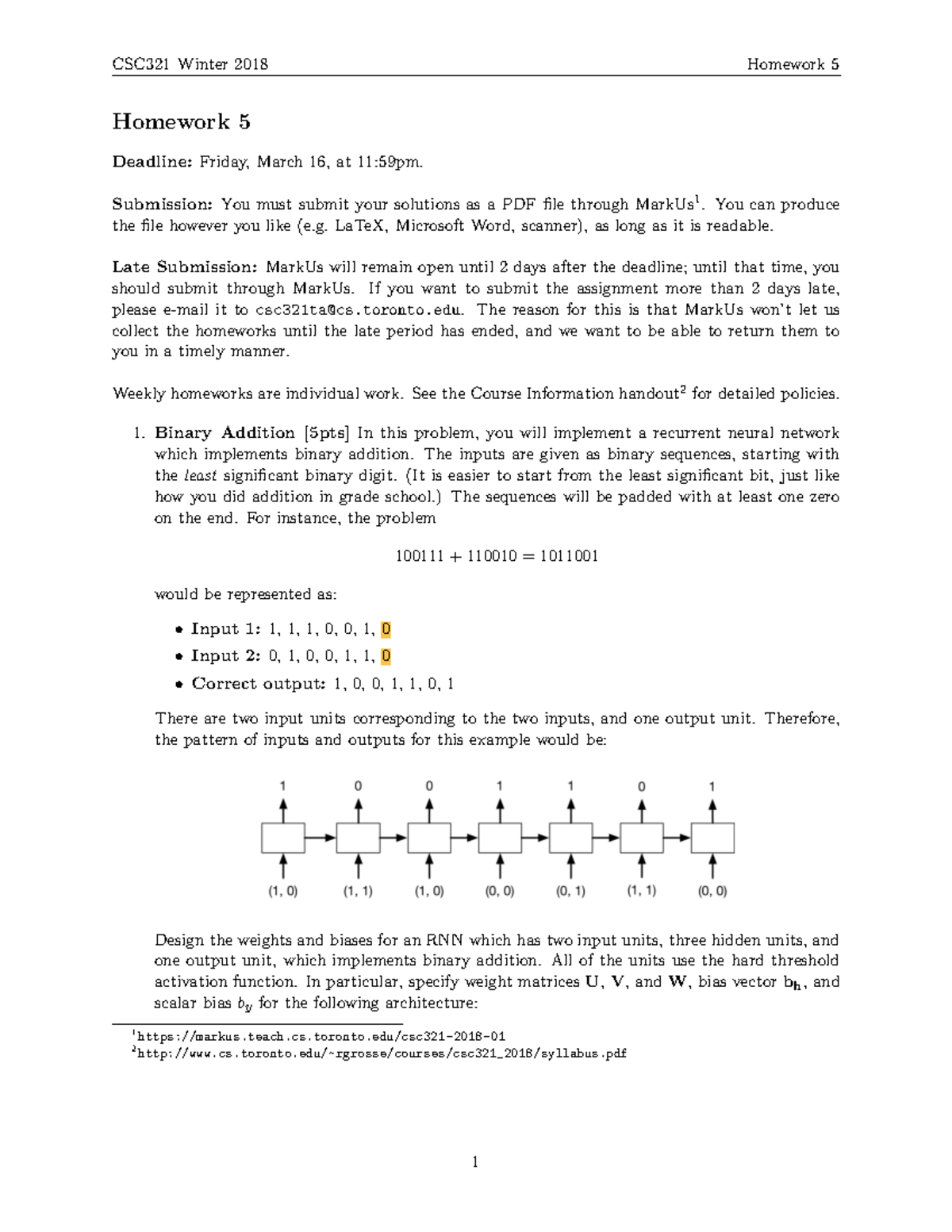 Hw5 handout - CSC321 Winter 2018 Homework 5 Homework 5 Deadline: Friday ...